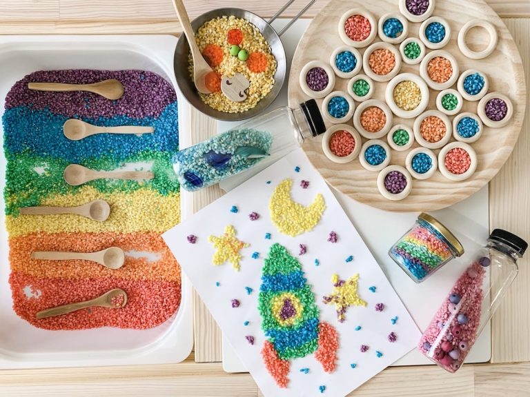 How To Dye Rice – Vibrant Sensory Play, Crafts & More